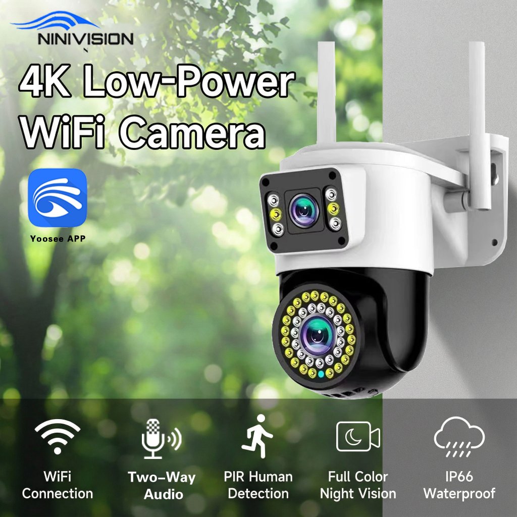4K 8MP Security Camera with Two Way Audio Full Color Night Vision IP66 ...
