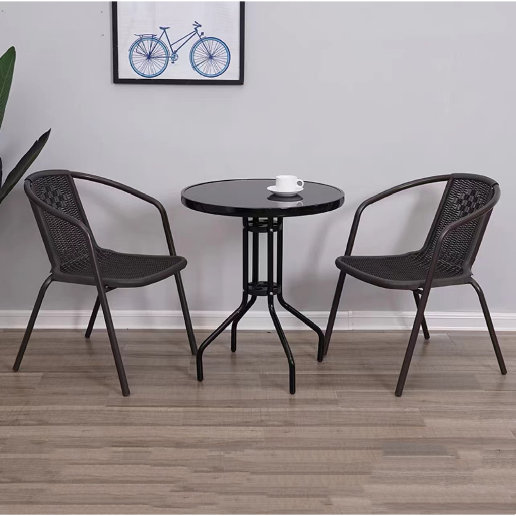 Outdoor Furniture Garden Set 2 Chairs and 1 Table For Balcony Patio ...