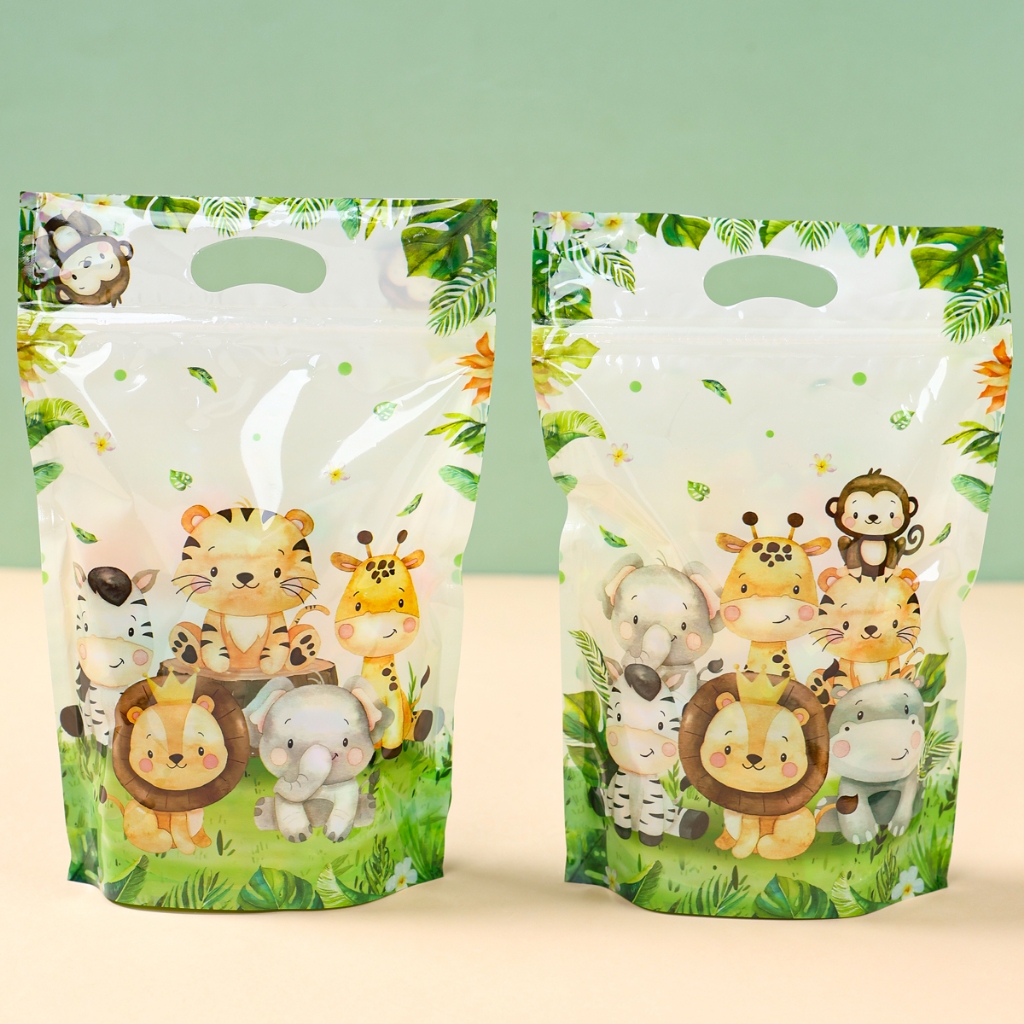 25Pcs Jungle Animal Loot Bags Giveways Safari Animal Packaging Plastic ...
