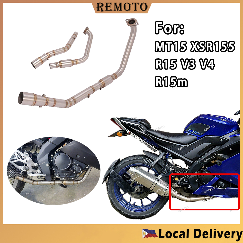REMOTO MT15 XSR155 R15V3 Exhaust Elbow Pipe With Resonator Full ...