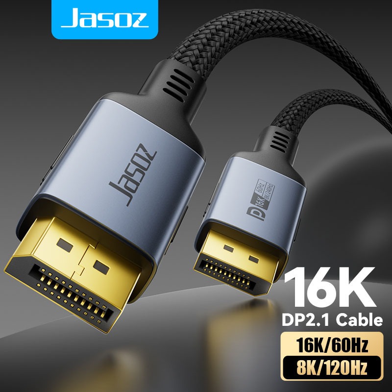 Jasoz DisplayPort 2.1 Cable 16K@60Hz 8K 10K@60Hz 4K@240Hz High Speed ...