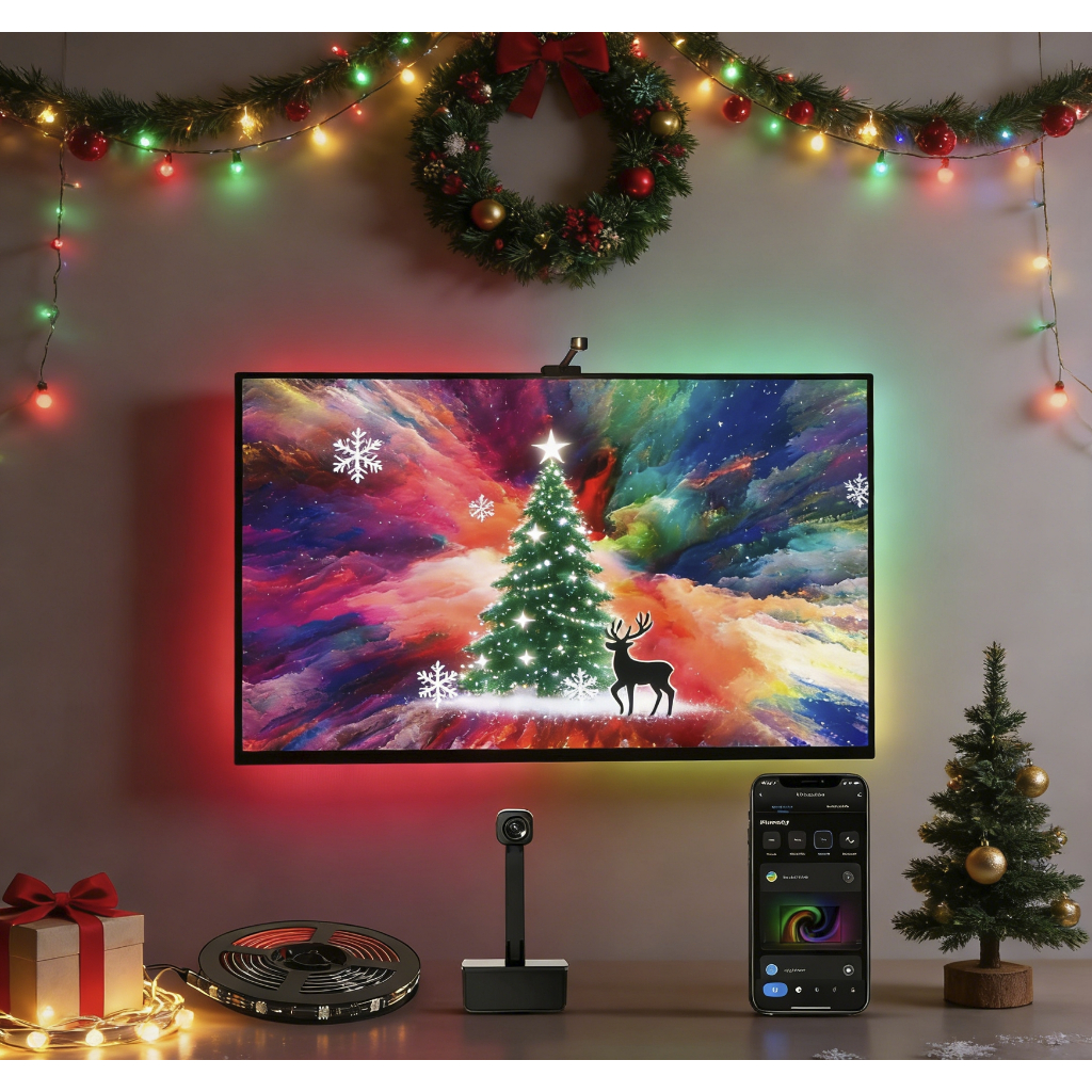 【Tuya TV Backlight】21-65 inch RGBIC Smart TV Backlight LED Strip with ...