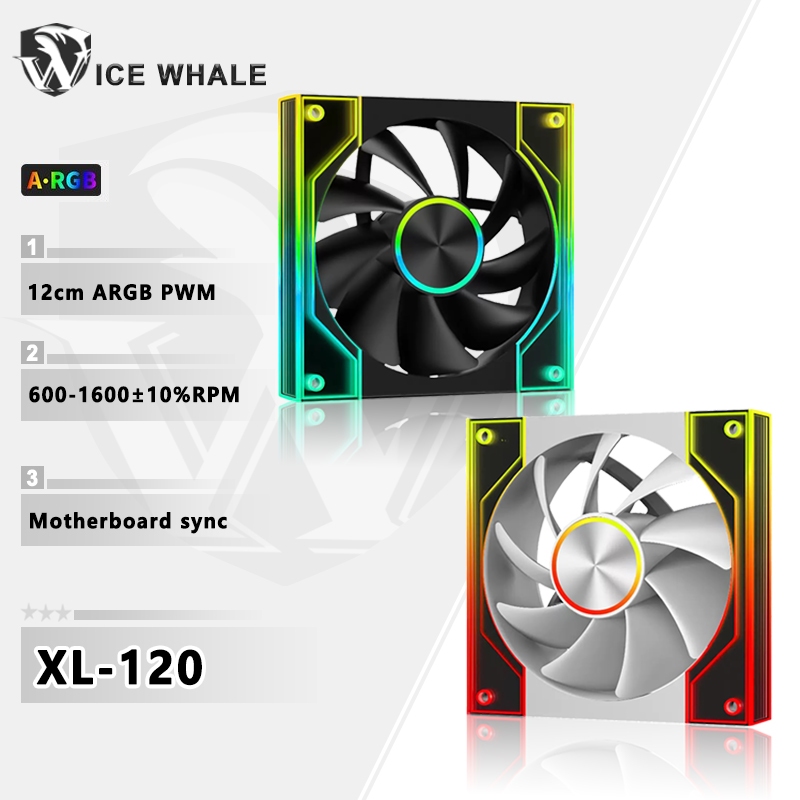 ICE Whale XL-120 Computer PC Case Fan 120mm ARGB 4Pin PWM Cooling Fan ...