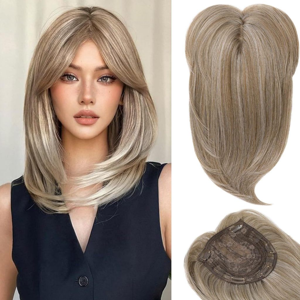 Women's wigs, long hair, slightly curly hair, with five clips, large ...