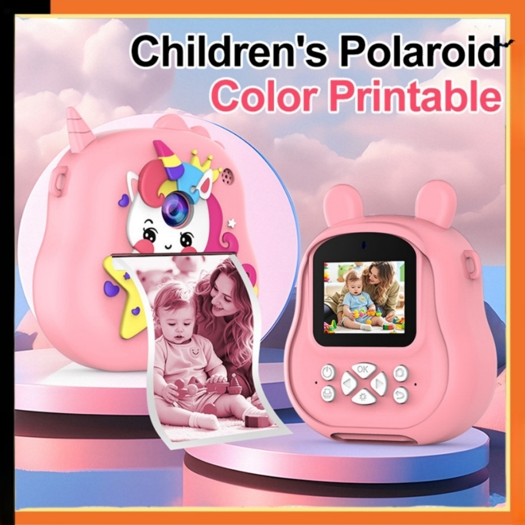 New Polaroid/Children's Cartoon Camera/Color Printing Selfie Video HD ...