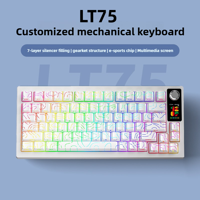 【Local Delivery】LT75 Mechanical Keyboard 3mode Wired/Bluetooth/2.4G ...