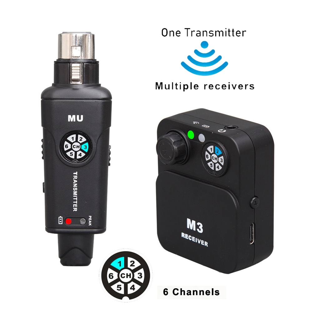 Wireless in-Ear Monitor System Transmitter and Beltpack Receiver ...