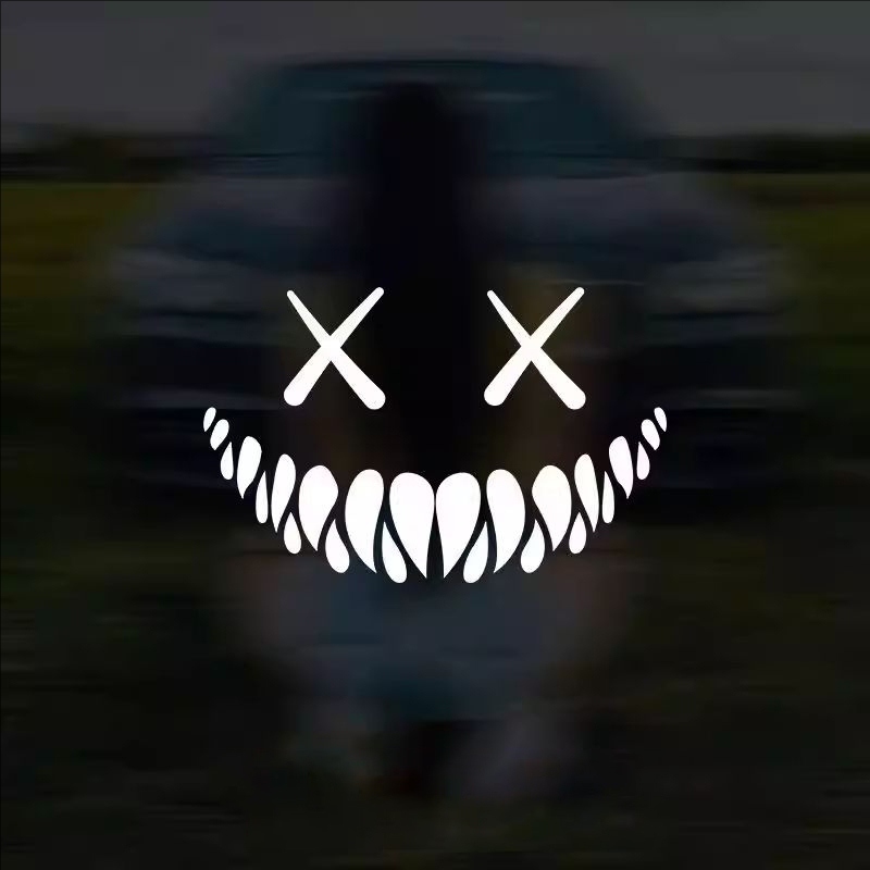 Demon Smiley Face Sticker Reflective Sticker Rear Windshield Car ...