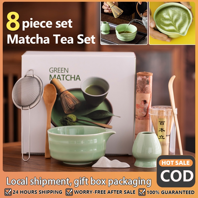 8pcs Set Japanese Matcha Whisk丨Complete Matcha Kit丨matcha set pang ...