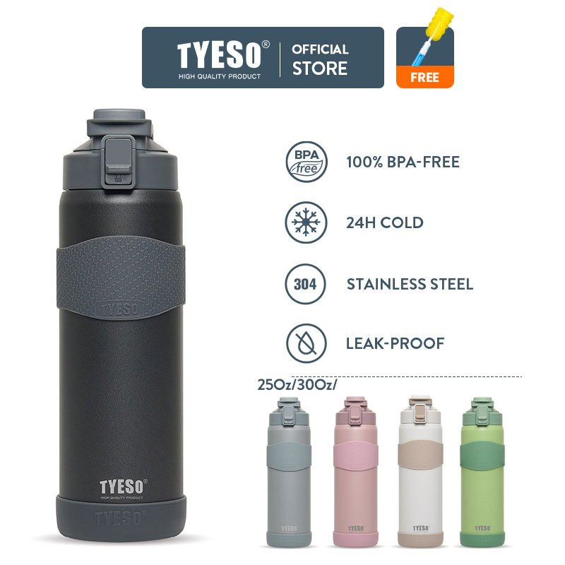 TYESO® Portable Vacuum Insulated Tumbler With Straw Leak Proof Sports Bottle 25/30oz 01-01032/ ...