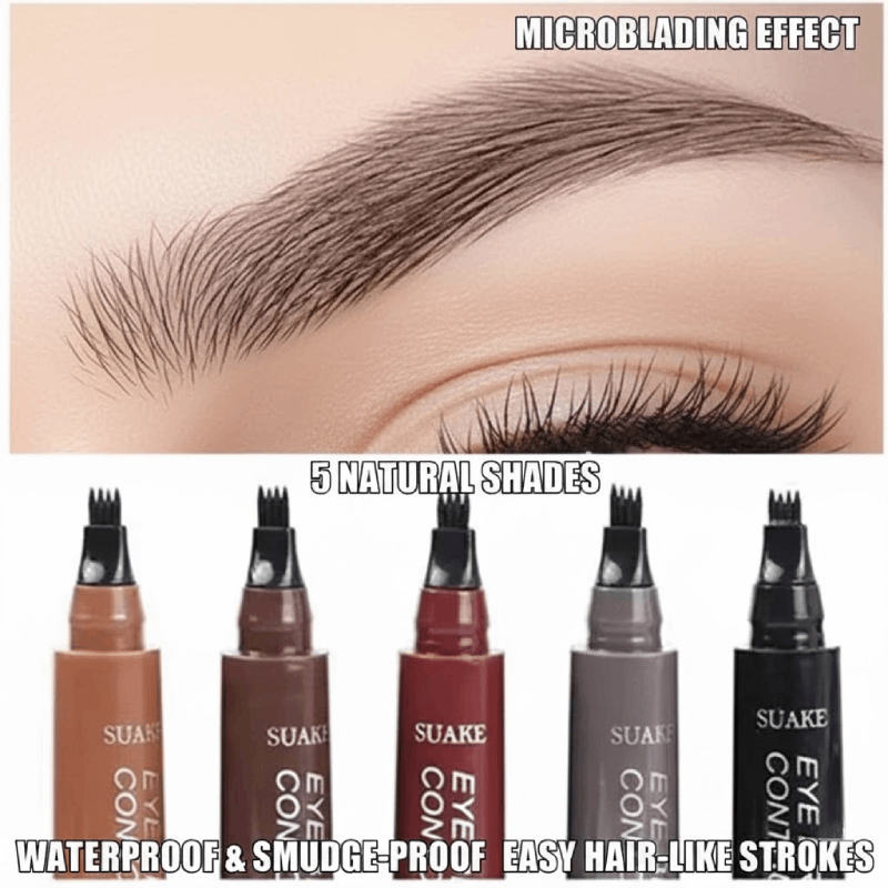 Waterproof Liquid Eyebrow Pencil 5-Color, Long-Lasting, Natural ...