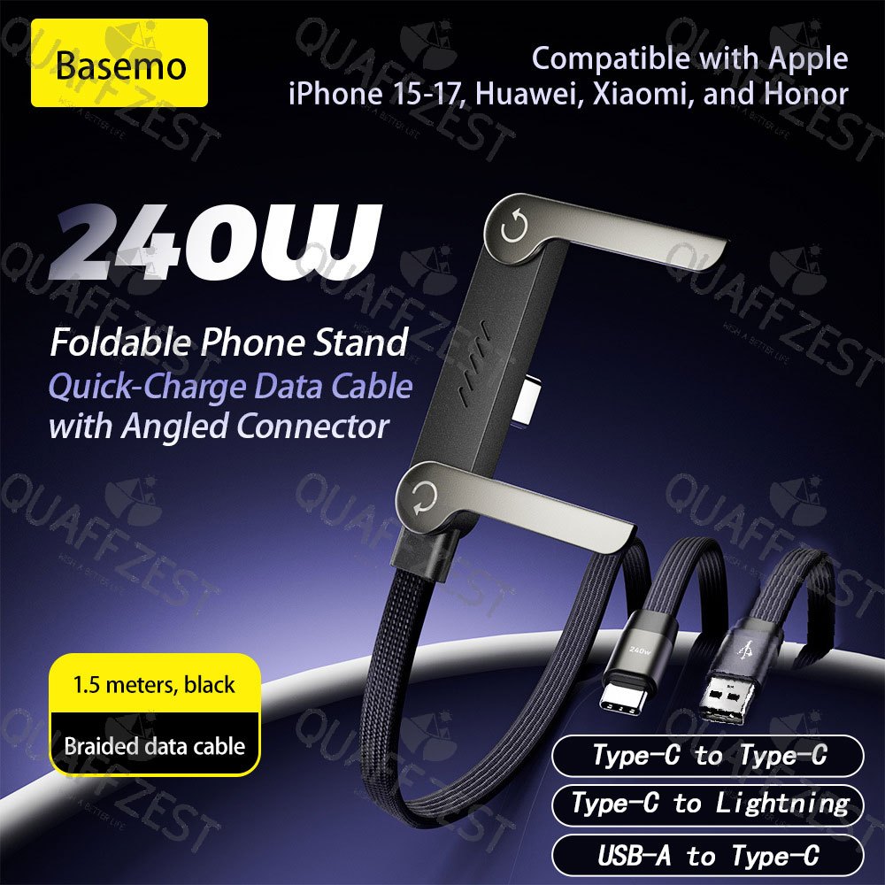 240/65w Fast Charging Foldable Bracket Data Cable 2-in-1 Data Wire ...