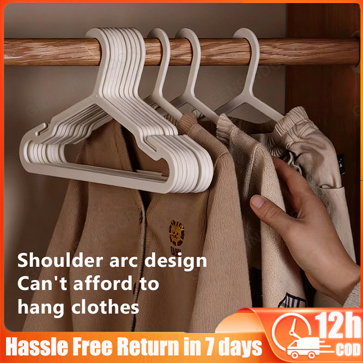 Non-slip clothes hanger, plastic hanger, prevents clothes from ...