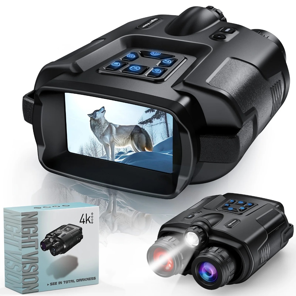 4K Night Vision Binoculars 32GB Infrared Night Vision Goggles 3” Large ...