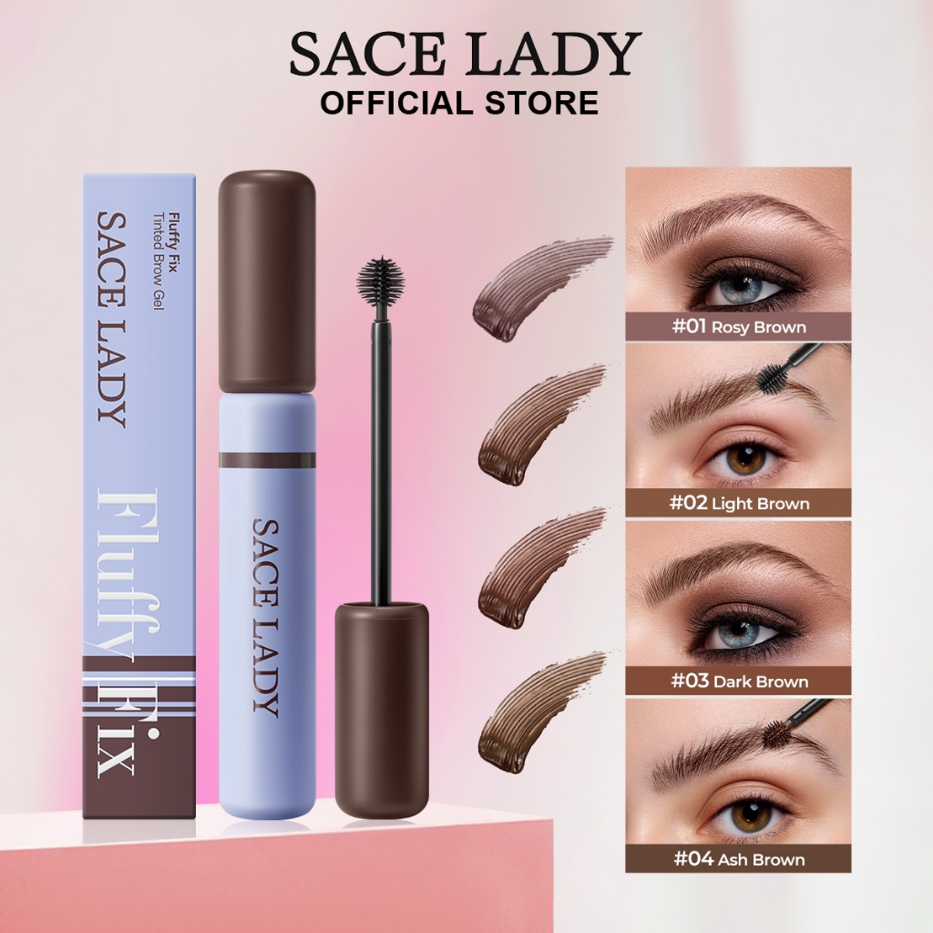 SACE LADY Fluffy Fix Tinted Brow Gel With Brush Long Lasting Waterproof ...