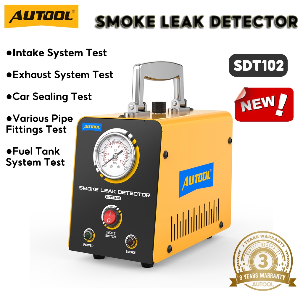 AUTOOL SDT102 Smoke Leak Detector EVAP Built-in Air Compressor Equipped ...