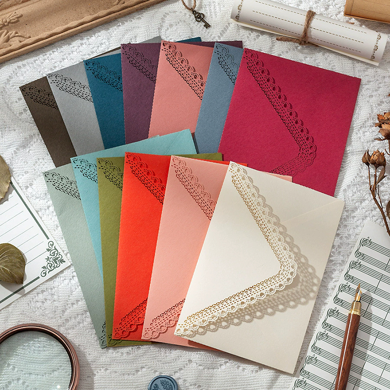 Exqusite Hollow Lace Envelopes Western Style Invitation Cards Cover ...