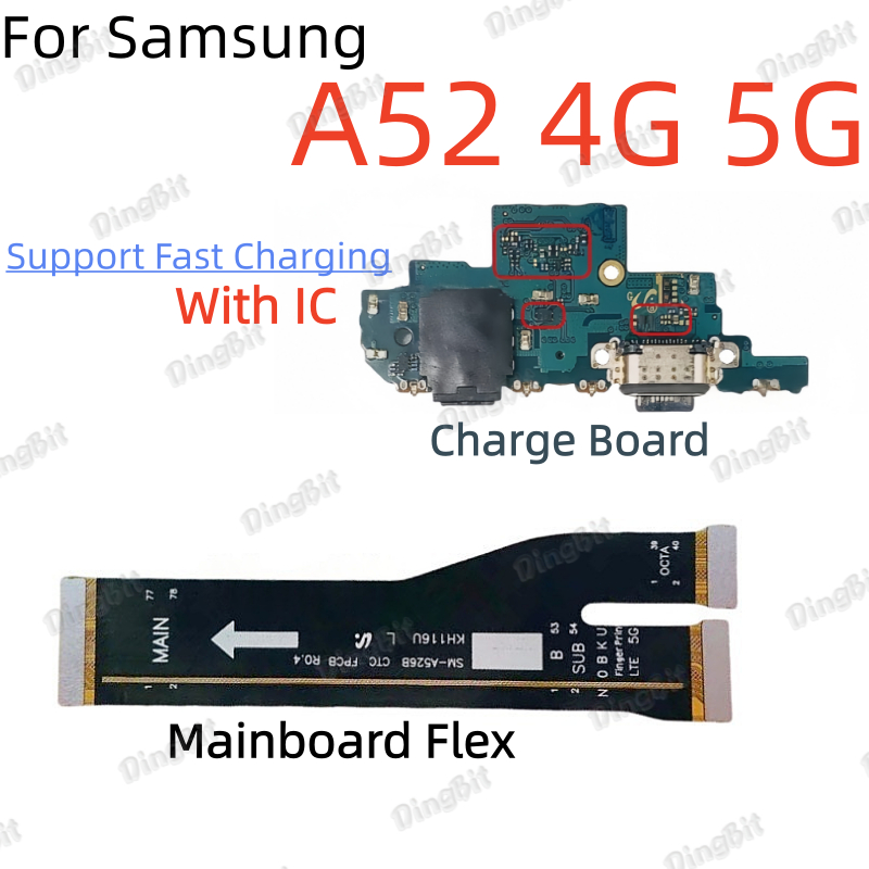For Samsung Galaxy A52 4G 5G USB Charging Port Board Microphone Dock ...