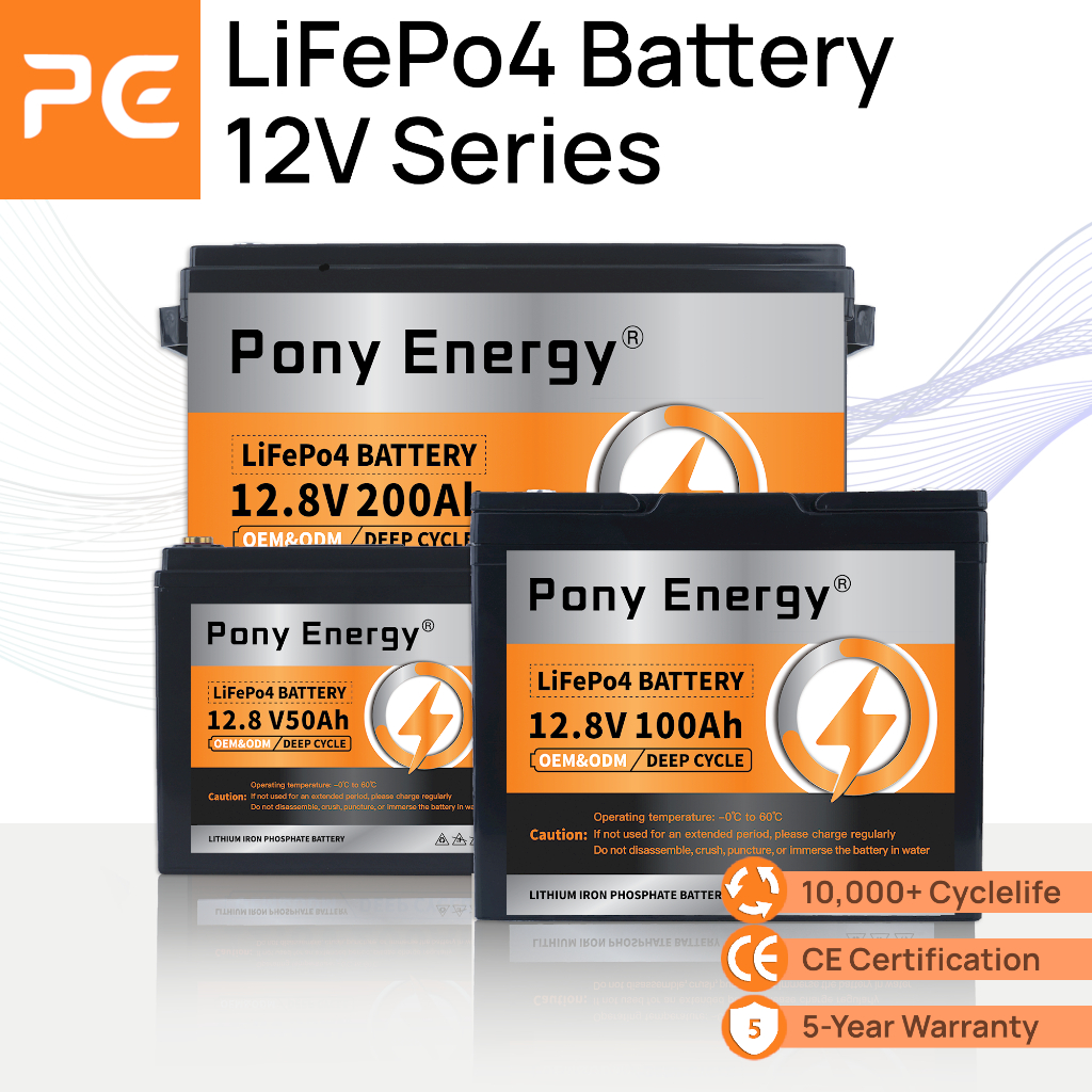 PonyEnergy 12V LiFePo4 Battery 12V 100Ah/280Ah /314Ah with Voltage ...