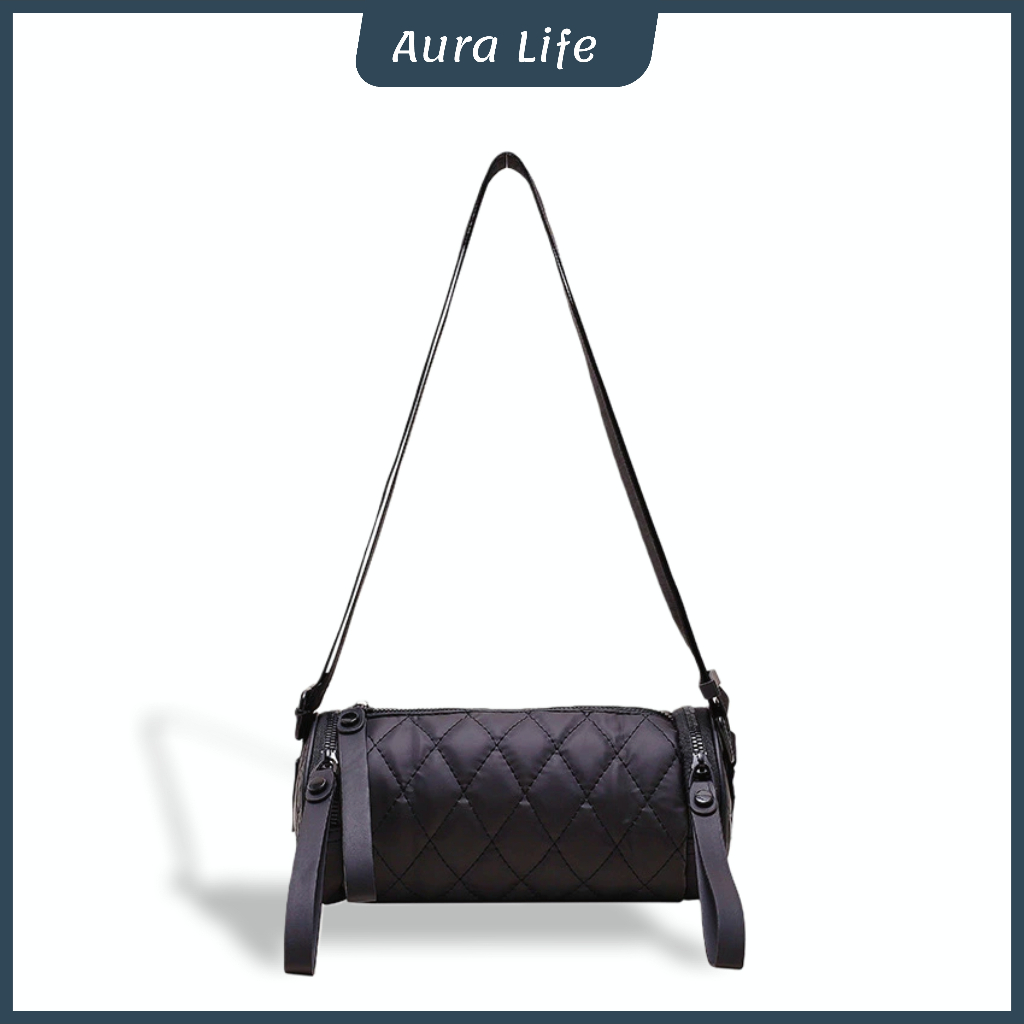 Women's Diamond Quilted Cylinder Bag Minimalist High-End Small Bag ...