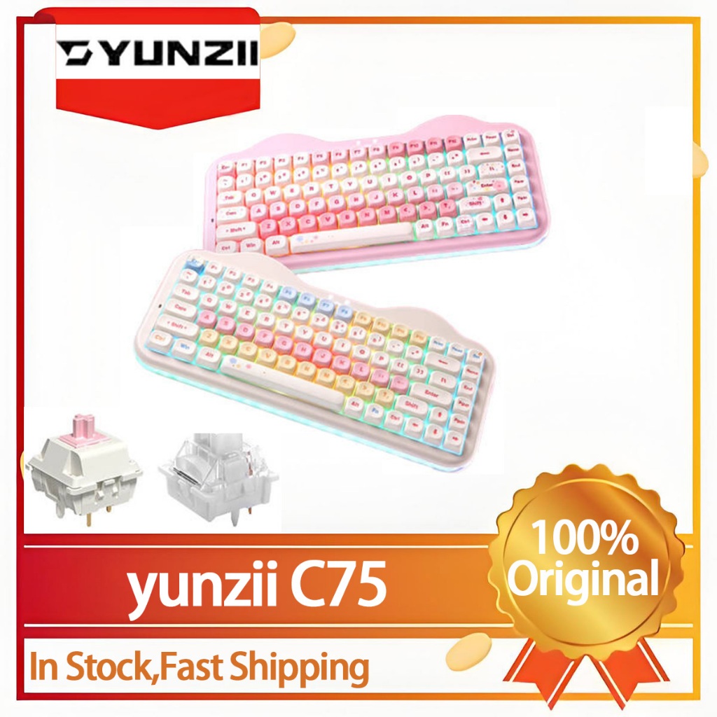 YUNZII C75 Wireless Keyboard RGB hot-swappable customized office ...
