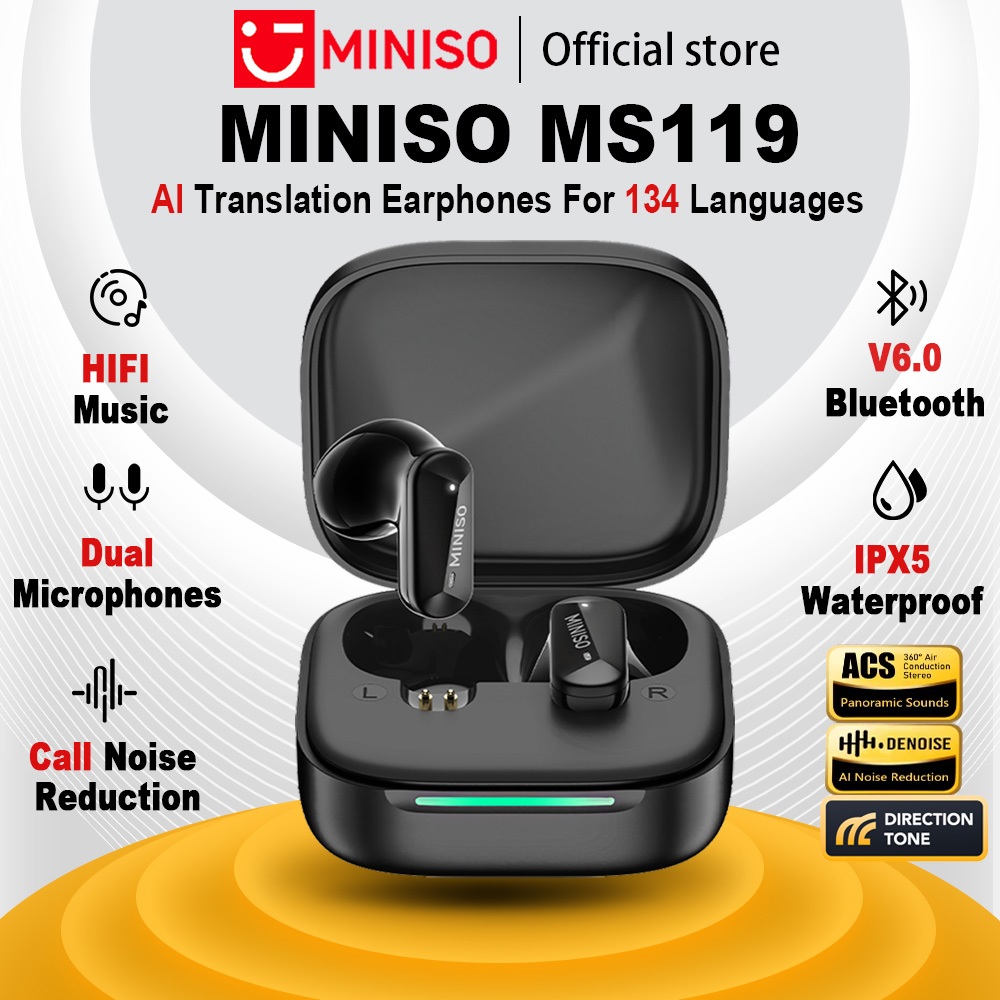 [2026 New] MINISO MS119 HIFI Wireless Bluetooth Earphones with Dual ...