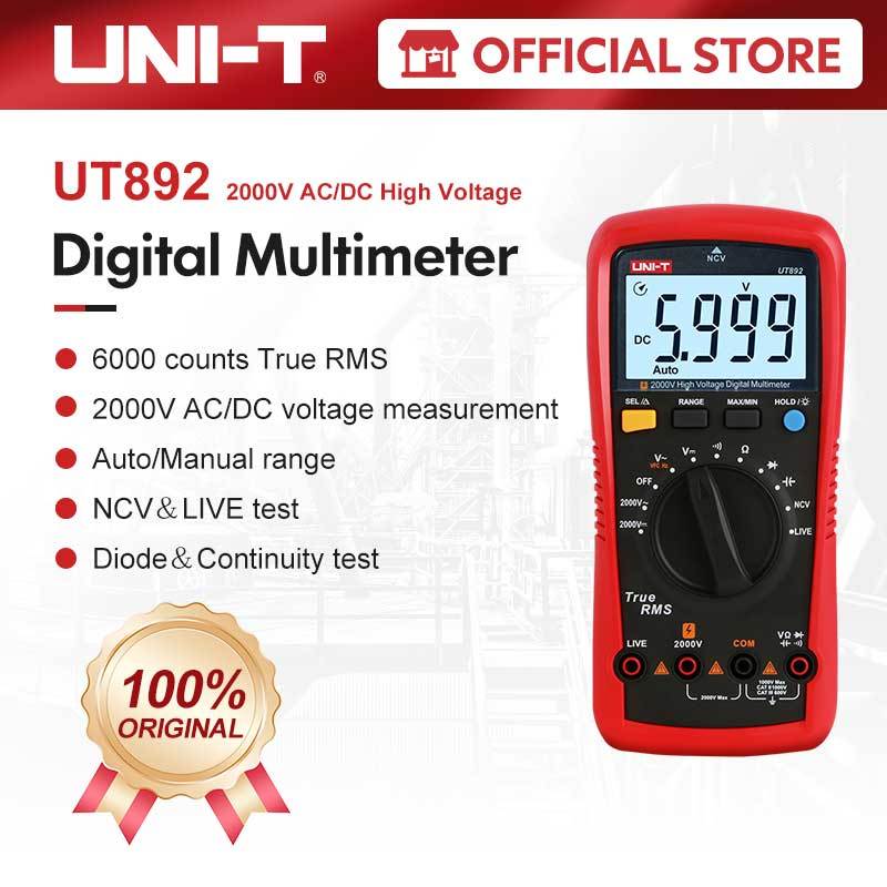 UNI-T UT892 2000V High Voltage Digital Multimeter For Mine AC DC ...