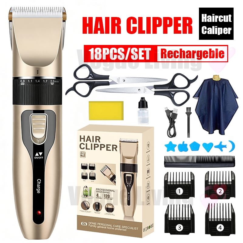 19Pcs/Set Professional Electric Hair Clippers Rechargeable Razor ...