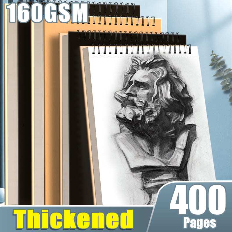 A4/B5 80Pages Double Spring Sketchbook Black Kraft Blank Sketch Pad ...