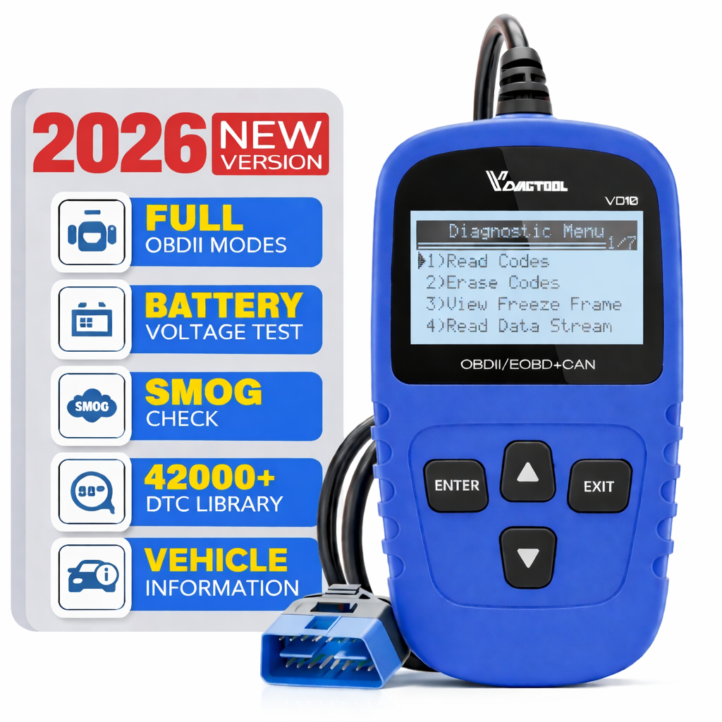 VDIAGTOOL VD10 OBD2 Scanner Engine Fault Code Reader Car Diagnostic ...