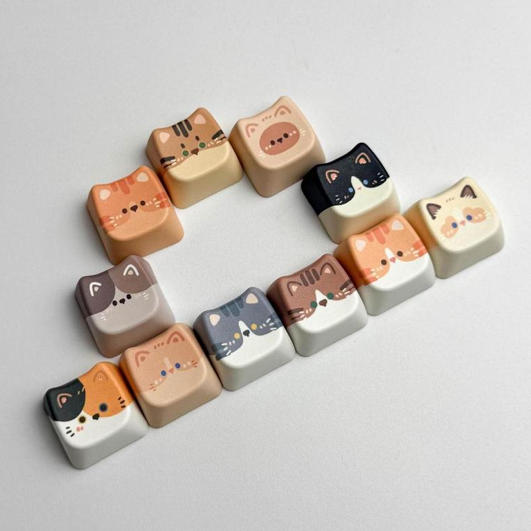 MAIMOOO Cat Family Keycaps 4pcs MAO Profile Cute Kitten Keycaps ...