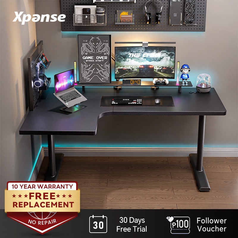 Xpanse Electric L-Shaped Corner Table Gaming Table Computer Office ...