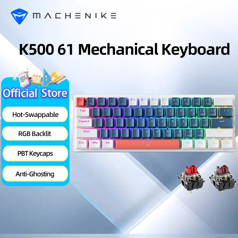 Machenike K500 B61 Mechanical Keyboard, Wired Keyboard, Wired/2.4G ...