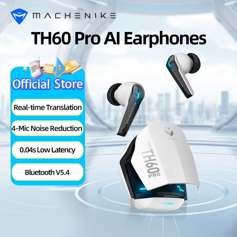 Machenike TH60 Pro AI Wireless Earphones Bluetooth 5.4 TWS Earbuds 0 ...