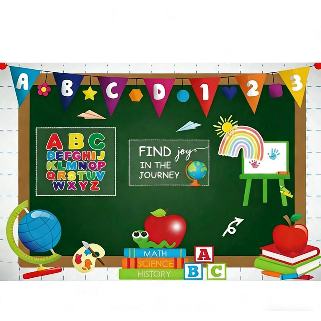 5x3ft Online Teaching Backdrop Teacher Distance Classroom Chalkborad ...
