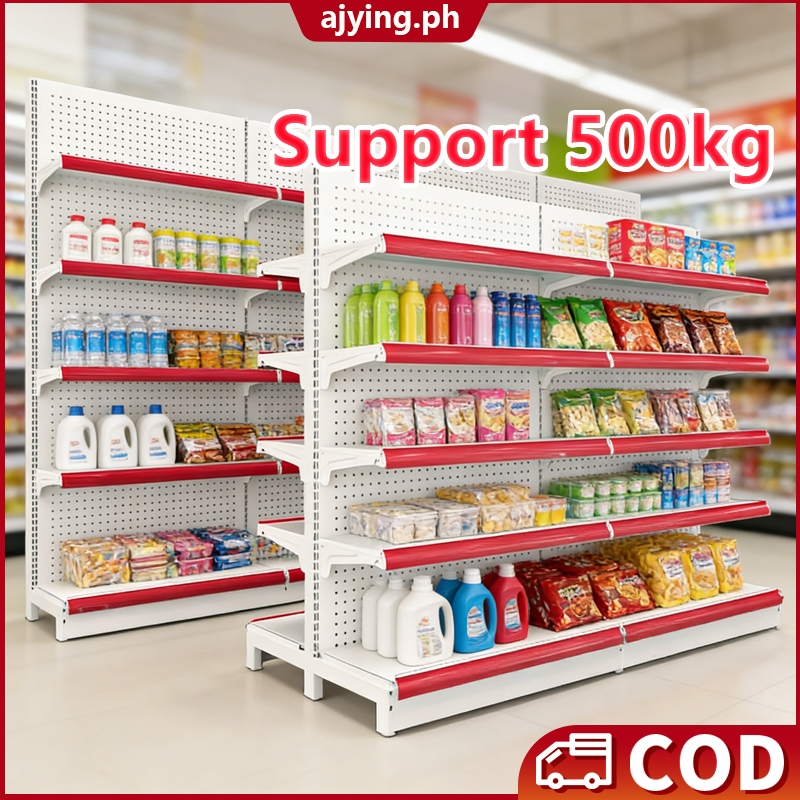 5 Layers Metal Shelving Supermarket Snack Rack Display Rack Double ...
