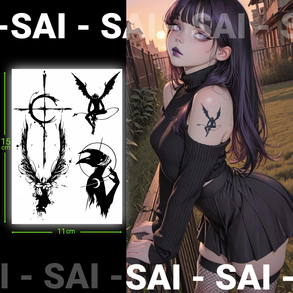 SAI MAGIC TATTOO Lasts to 2 weeks 15CM×11CM Tattoo sticker waterproof ...
