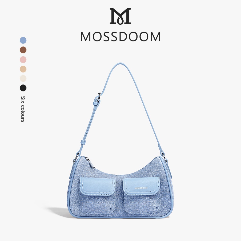 MOSSDOOM Women's Bag Liora Bag Imitation Denim Retro Motorcycle Style ...