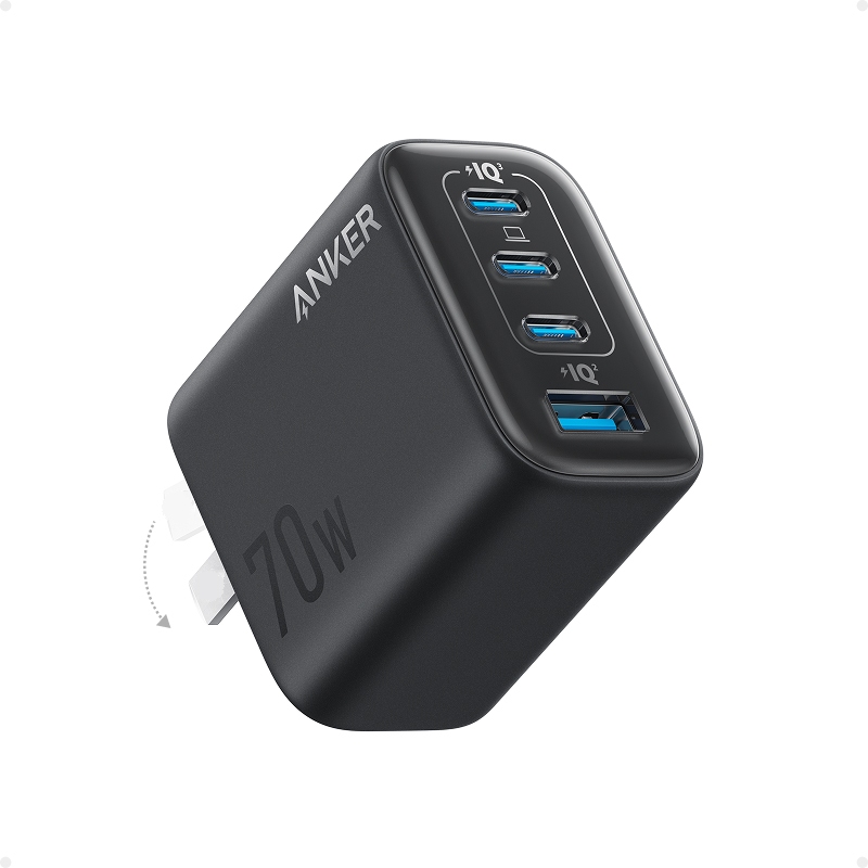 Anker Zolo 70W Ultra Fast Charger,4 Port Foldable Plug Charger | Shopee ...