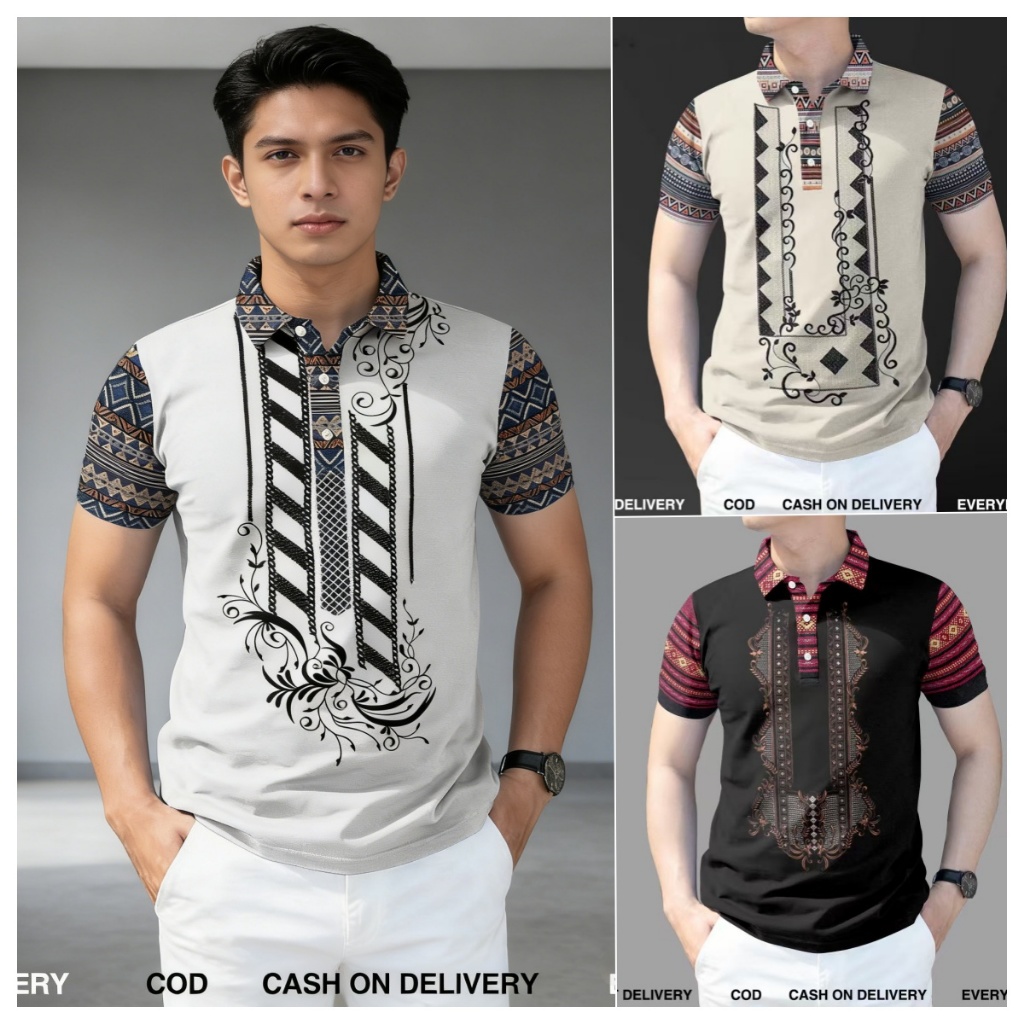 2026 New Year Summer Barong Tagalog For Men Polo 3d Sublimation ...