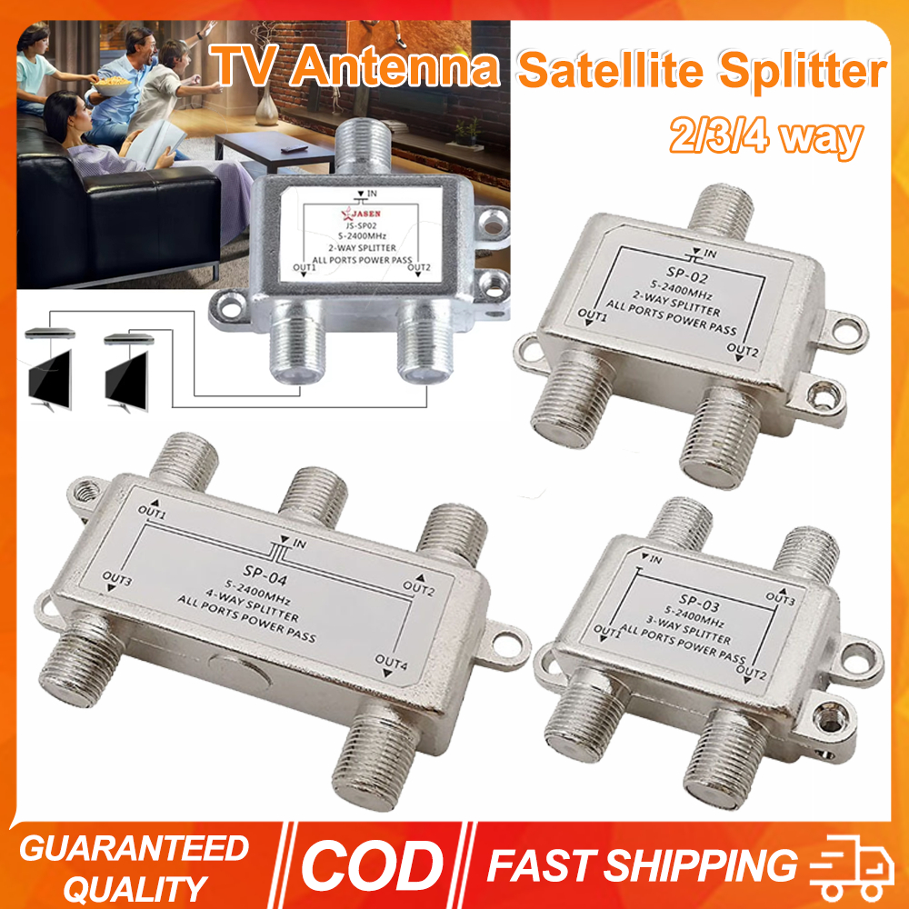(Local stock) 2/3/4 Way TV Antenna Satellite Splitter Coaxial Cable ...