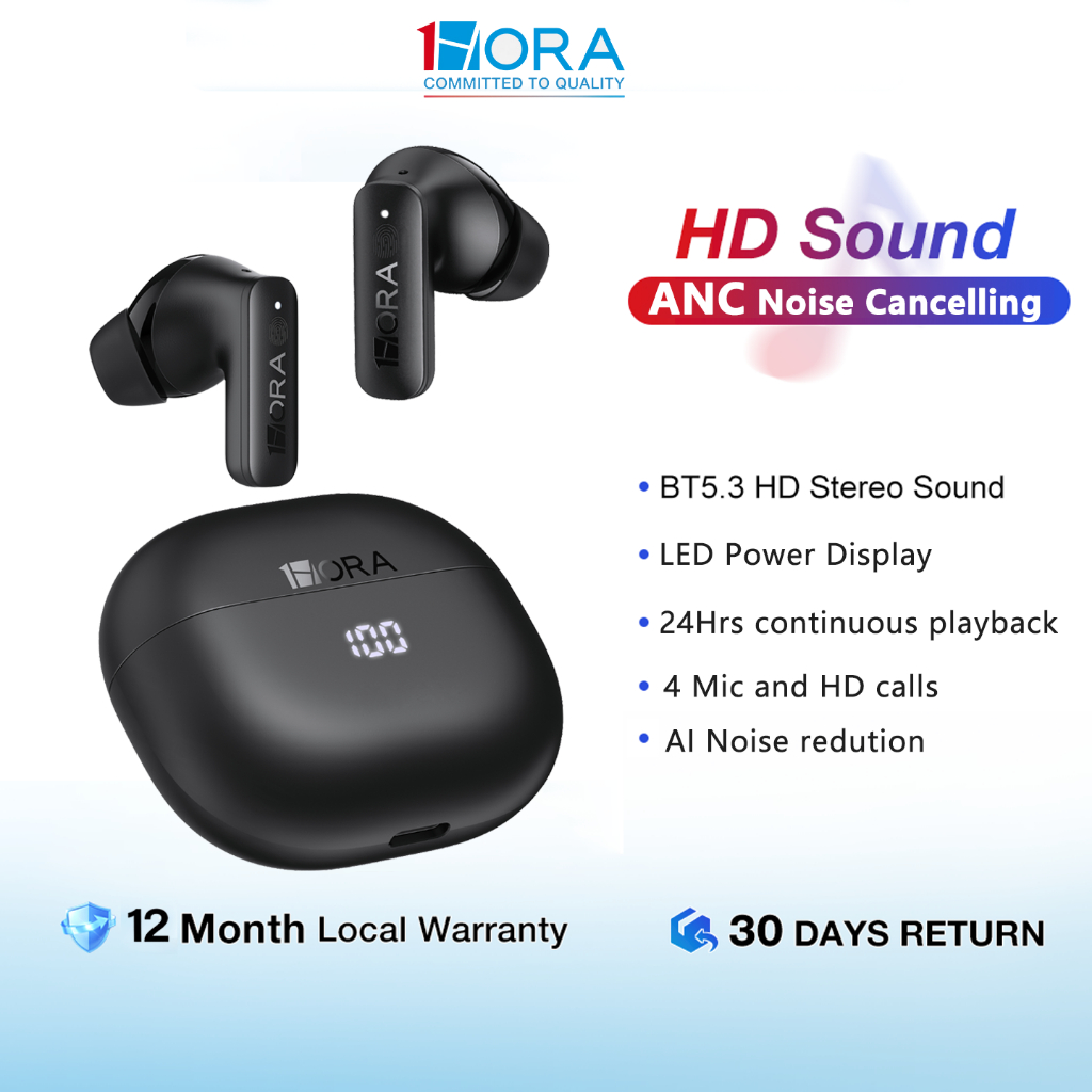 1HORA True Wireless Earbuds BT5.4 earphone with 4 Mics for AI Clear ...