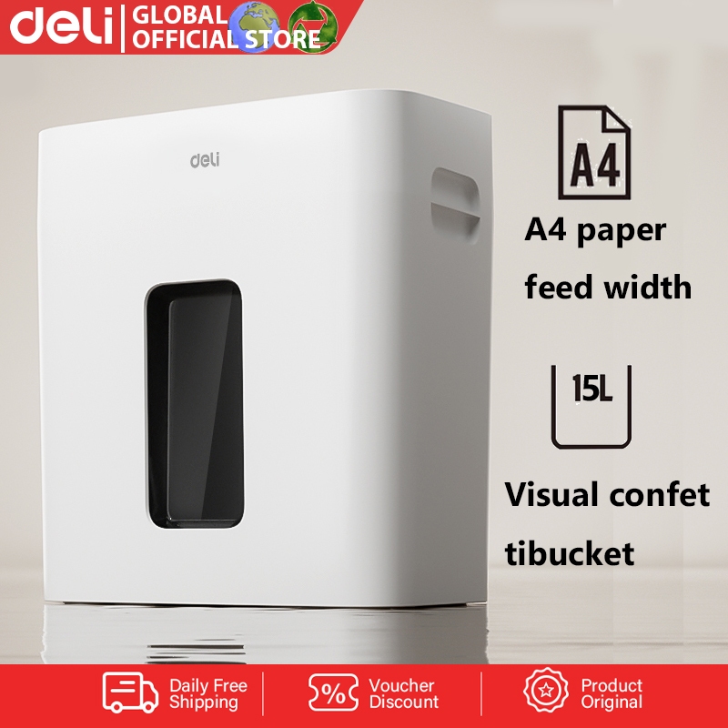 Deli 15L Paper Shredder A4 Paper Minimalist Shredder Visual ...