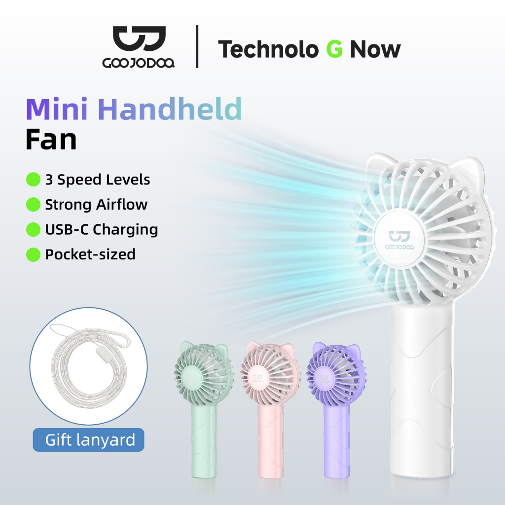 GOOJODOQ Fan Handheld Mini Portable Three Speed Low Noise for School ...