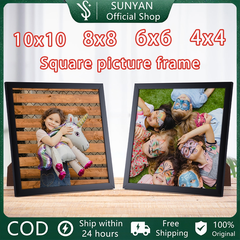 Square Picture Frame Multi-size With Desktop Stand & Wall Hanging Home ...