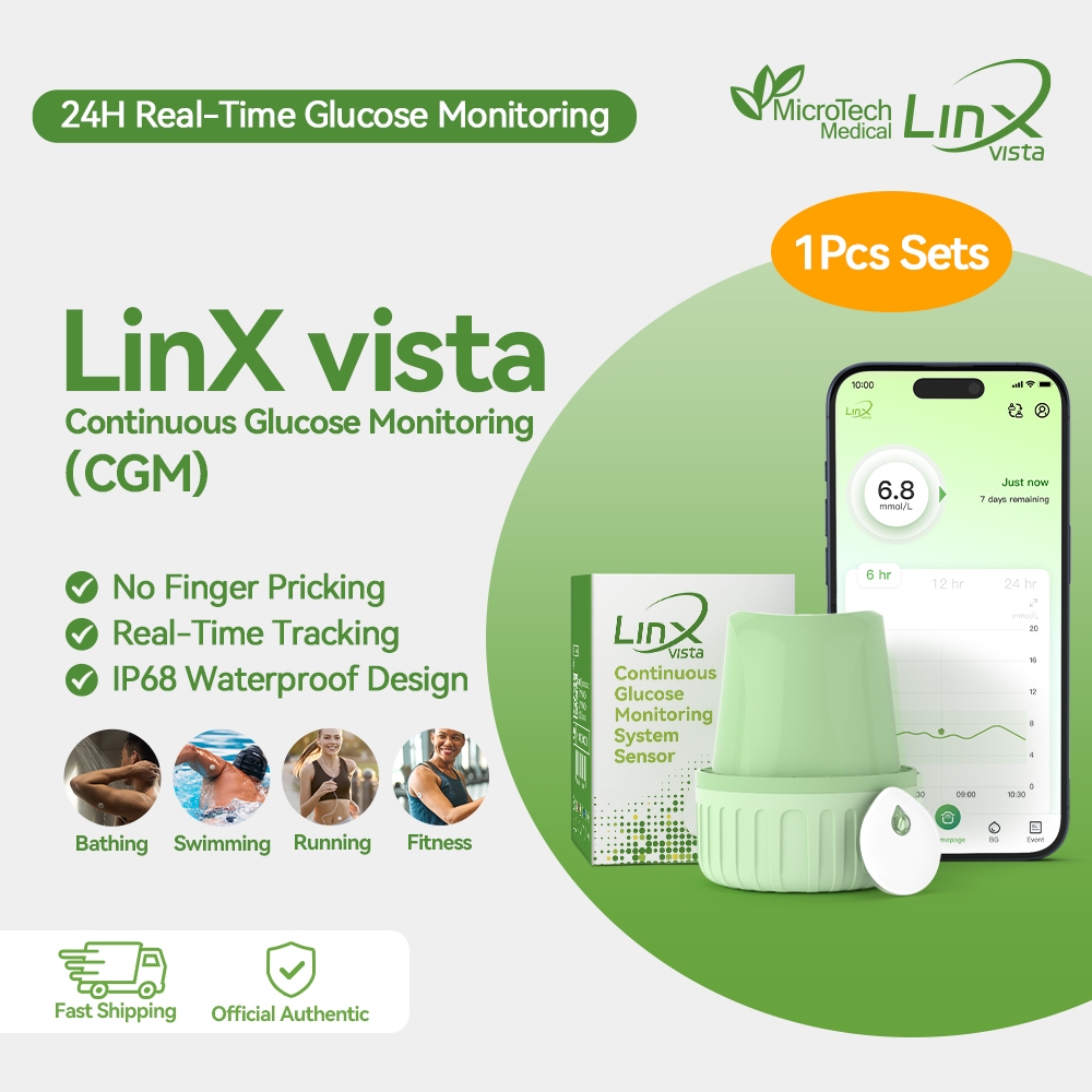 【NEW】LinX Vista CGM Continuous Glucose Monitoring System 24H X 15Days ...