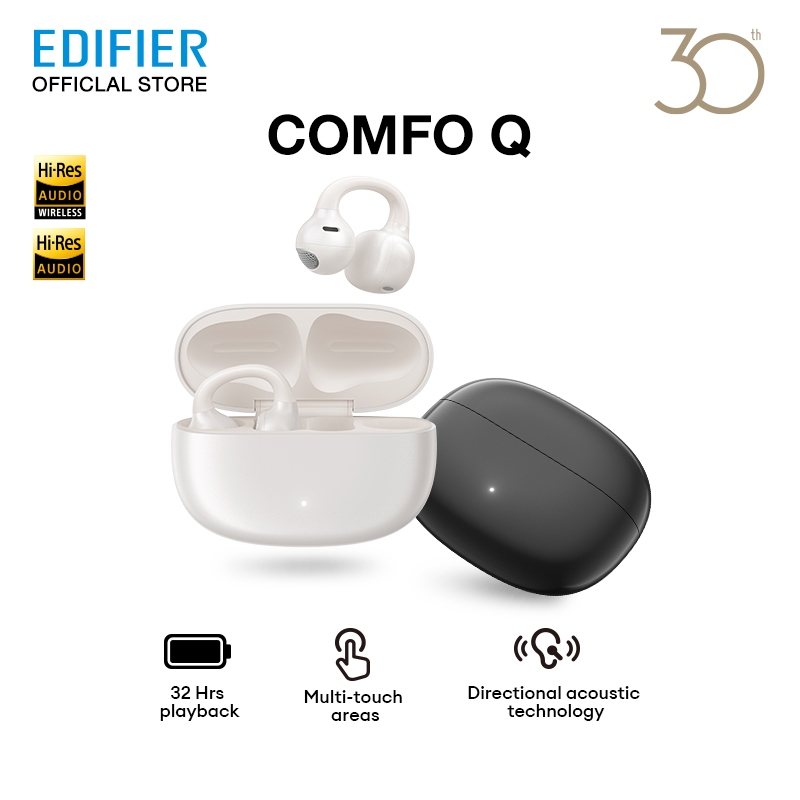 EDIFIER Comfo Q Open-ear True Wireless Earbuds Clip-on Design Clear ...
