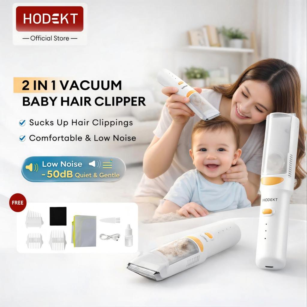 HODEKT Electric Baby Hair Clipper Automatic Hair Suction Rechargeable ...