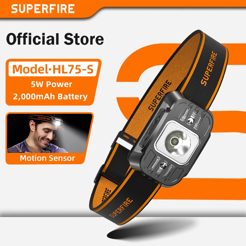 SUPERFIRE HL75-S 5W 2000mAh Battery Headlight Super Bright USB ...