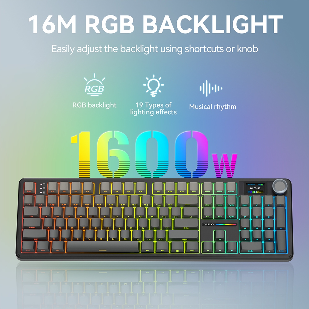 AULA F108 PRO Customized Mechanical Keyboard 104 keys Bluetooth/2.4G ...